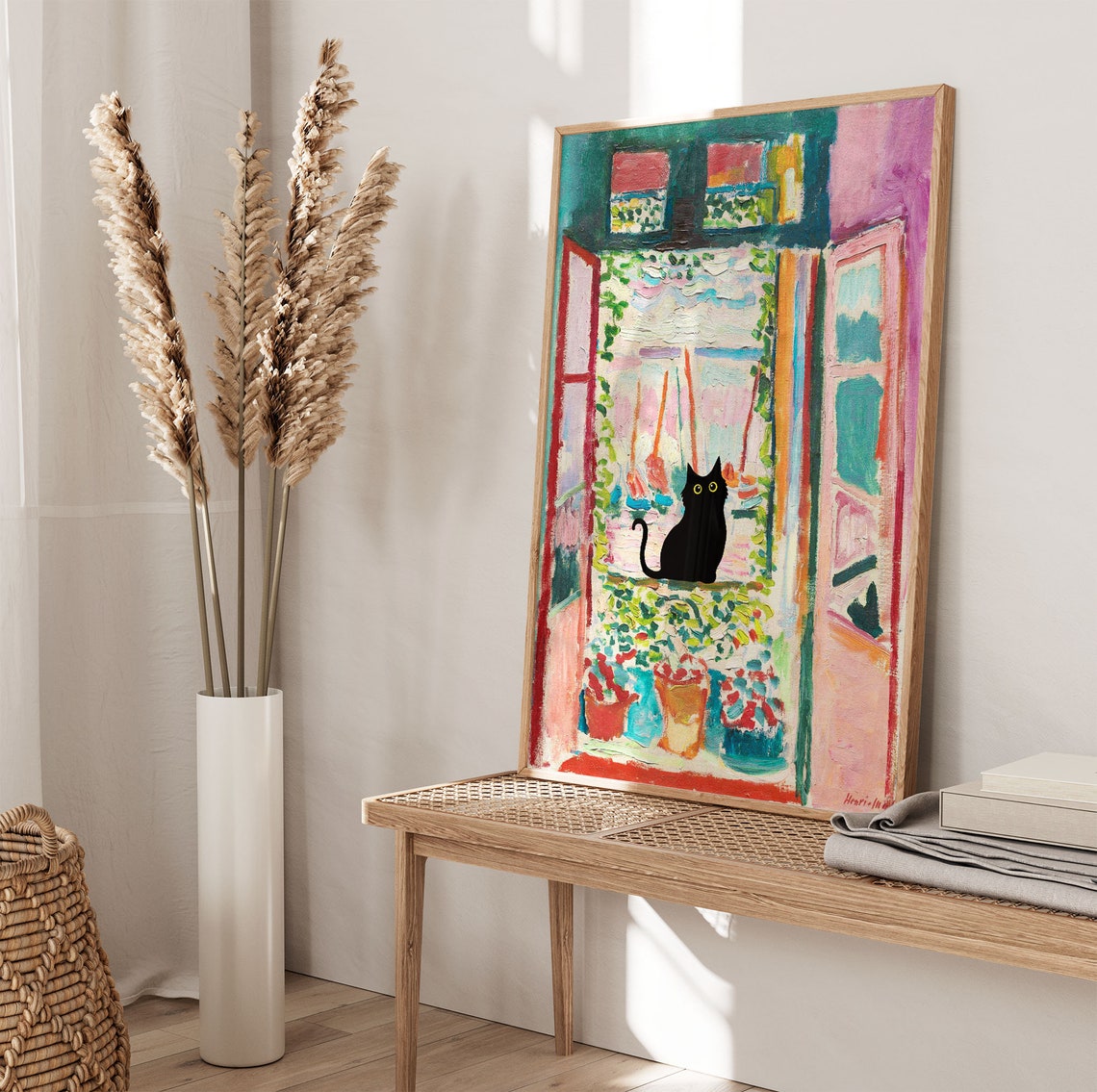 Henri Matisse Cat Print Matisse Open Window Cat Poster Black - Etsy