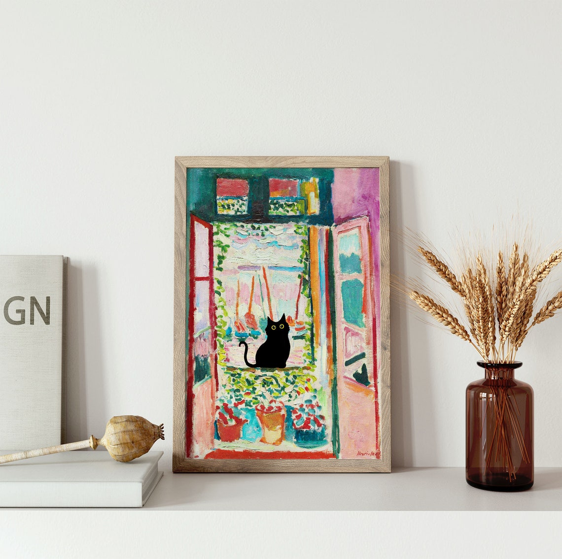 Henri Matisse Cat Print Matisse Open Window Cat Poster Black - Etsy