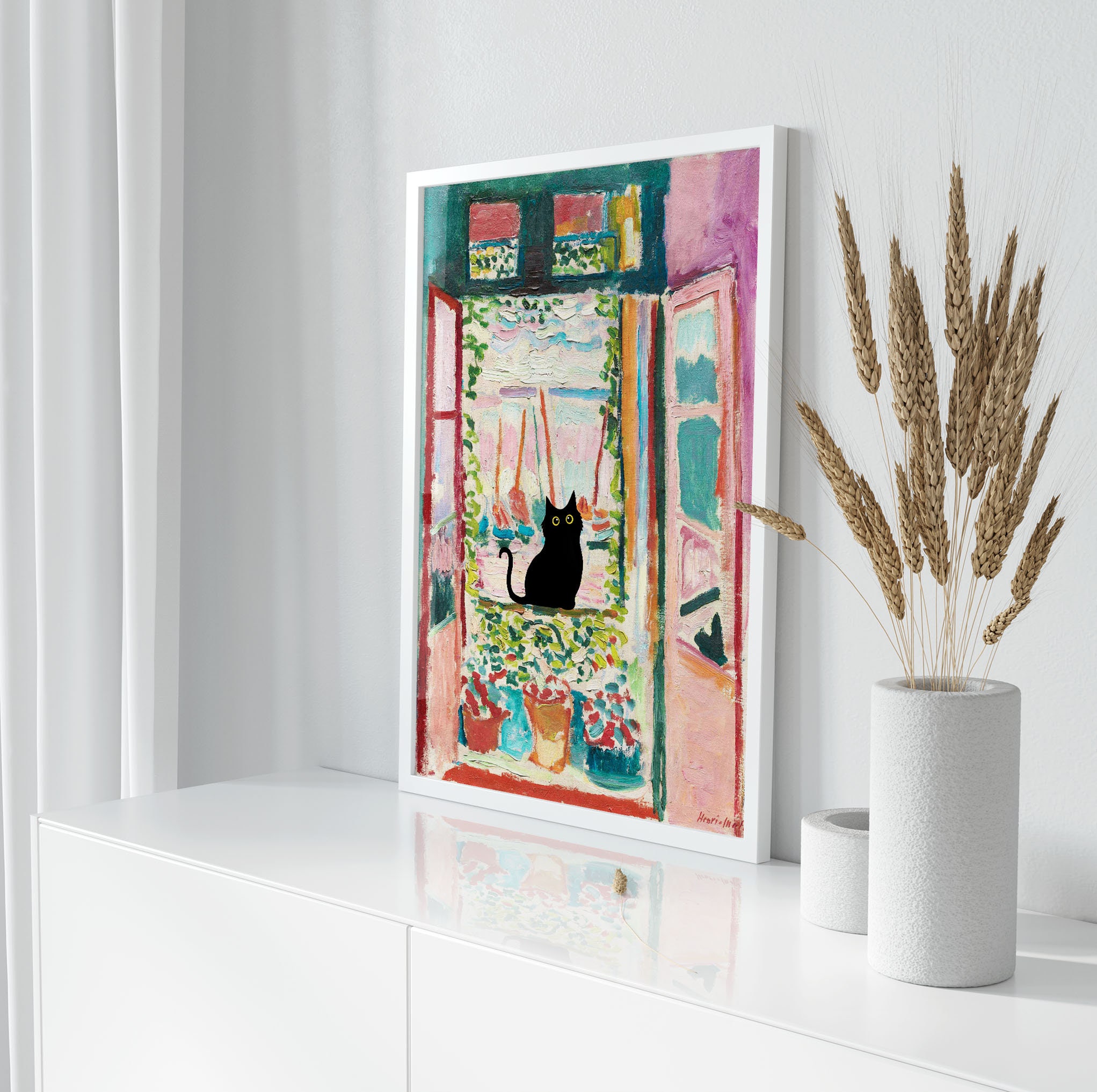 Henri Matisse Cat Print Matisse Open Window Cat Poster Black - Etsy UK