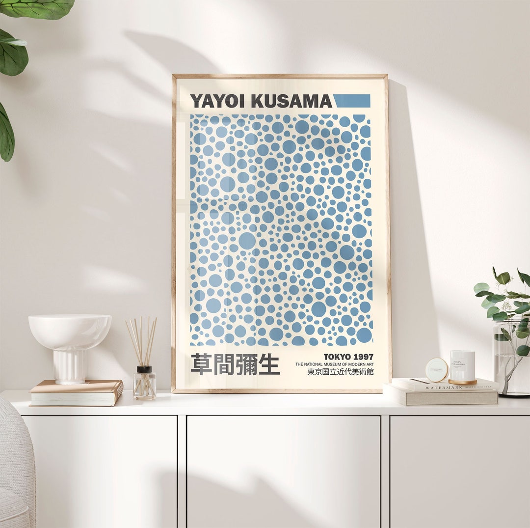 Yayoi Kusama Print, Yayoi Kusama Poster, Blue Dots Art Print, Japanese ...