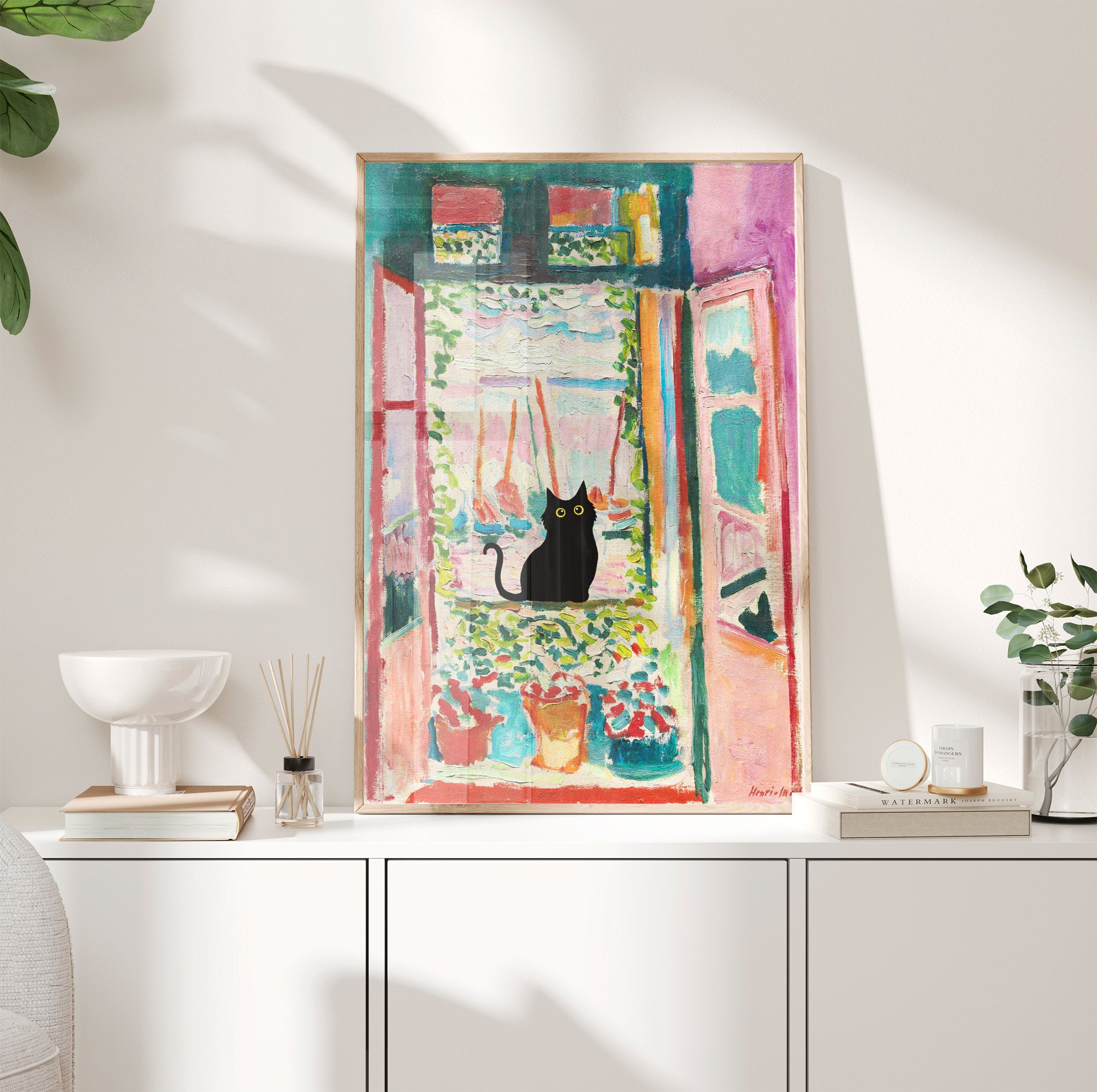 Henri Matisse Cat Print Matisse Open Window Cat Poster Black - Etsy UK
