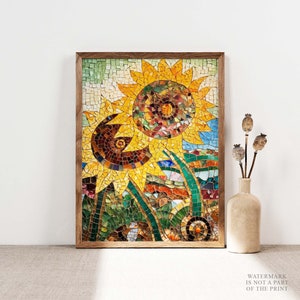 Antoni Gaudi Mosaic Poster Sunflowers Print Flowers Abstract - Etsy