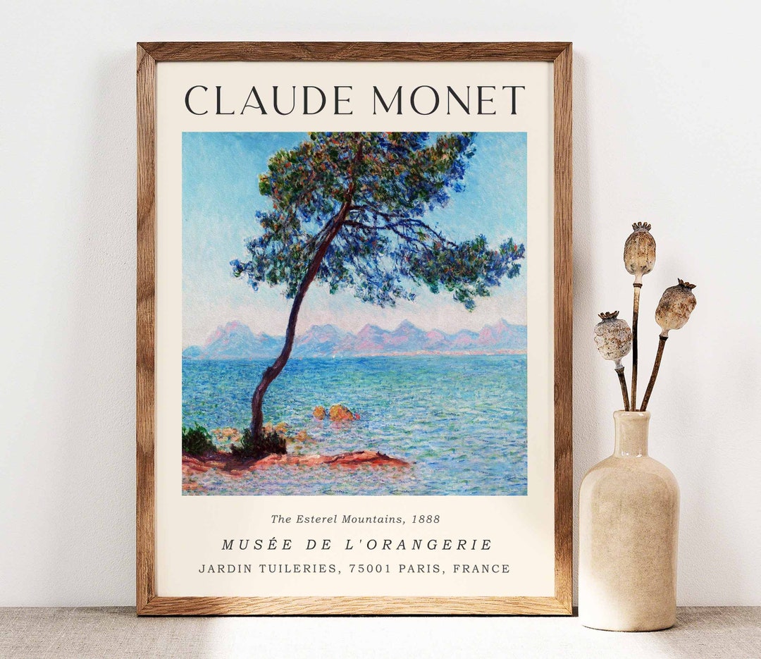 Claude Monet the Esterel Mountains Poster, Monet Wall Art Print, Wall ...
