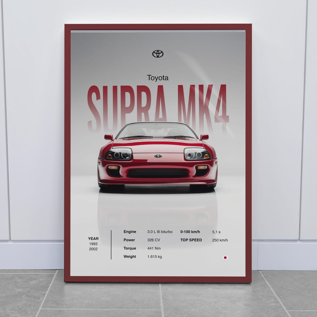 Toyota Supra MK4 Poster, Original Gift, Boyfriend Gift, Car Gift, Car ...