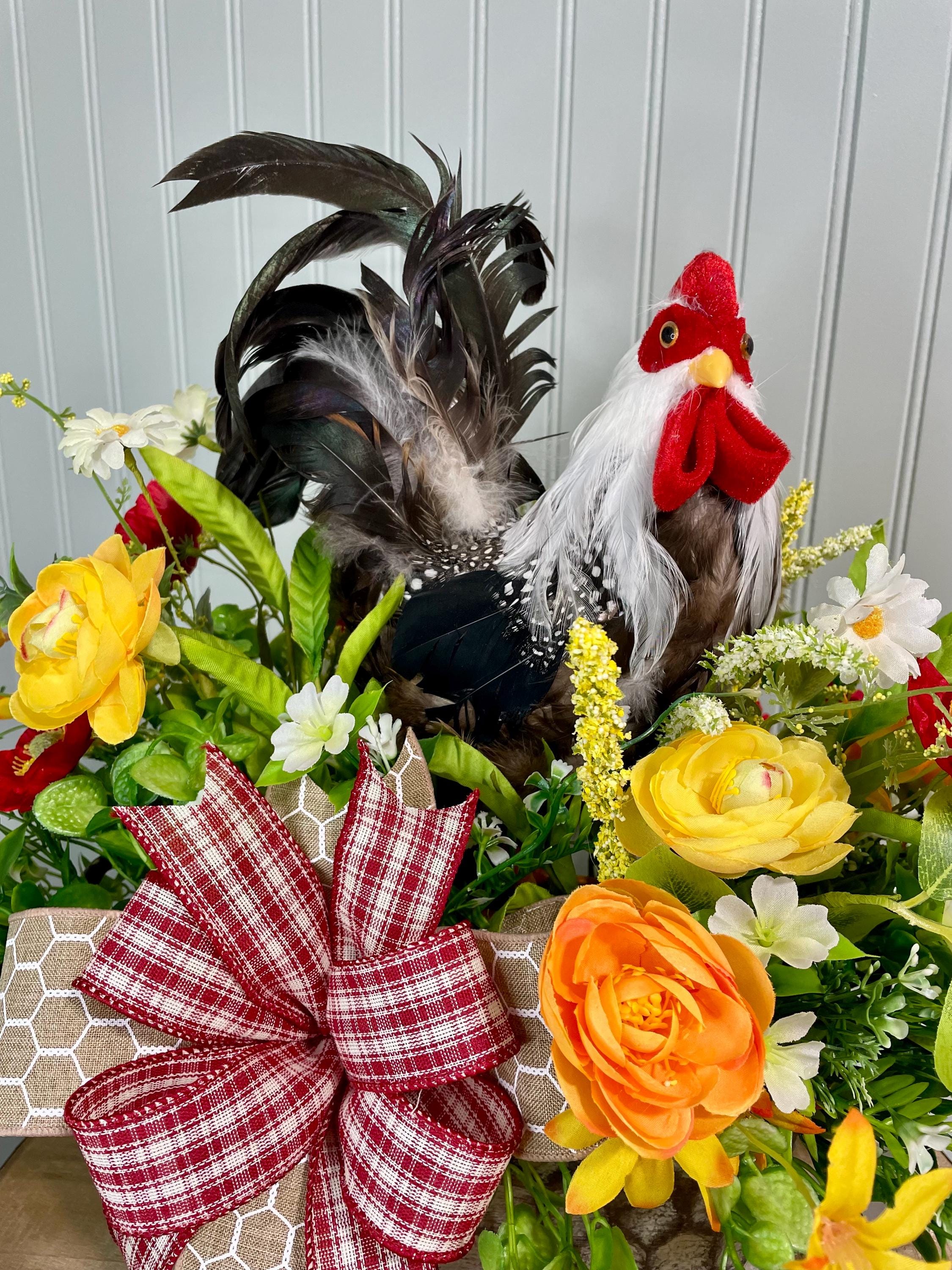 Unique Farmhouse Rooster Chicken Centerpiece - Rustic Farmhouse Kitchen ...