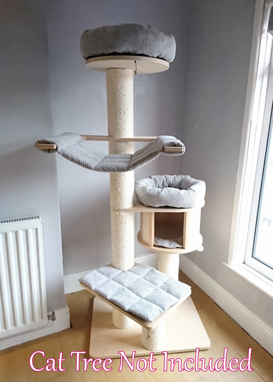 SILVER GREY Chenille Corduroy 5pc Cat Tree Bed Replacement Set - Etsy