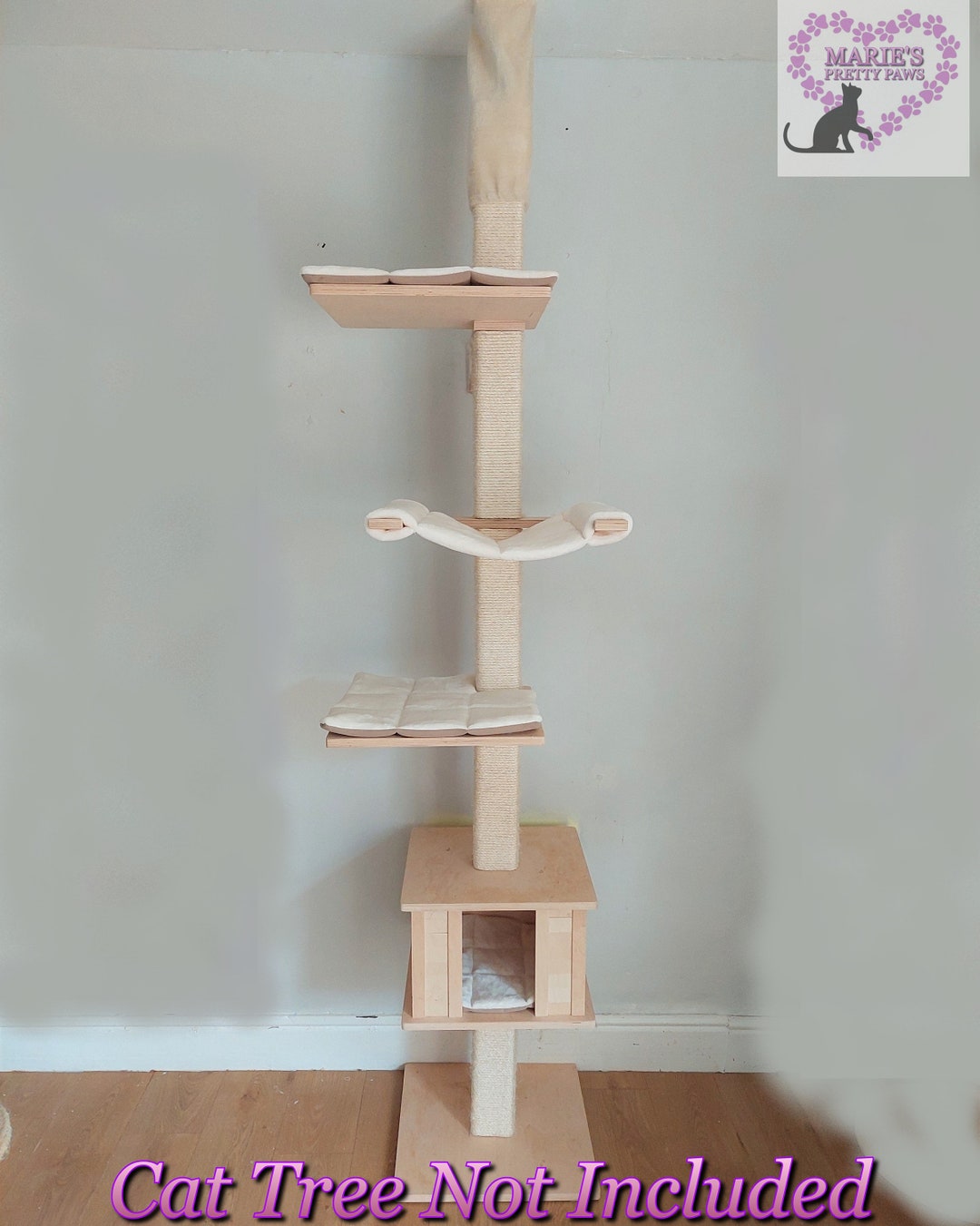 IVORY CREAM Cuddle Fleece 4/5pc Cat Tree Bed Replacement Set to Fit in ...