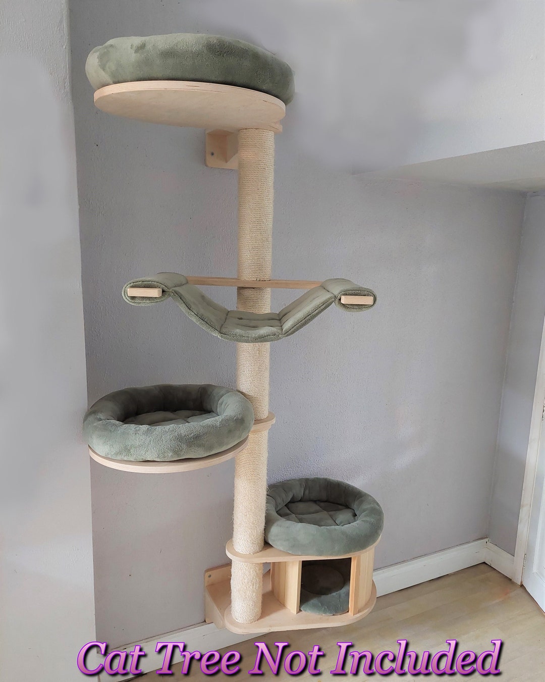 KHAKI GREEN Cuddle Fleece 5pc Cat Tree Bed Replacement Set to - Etsy