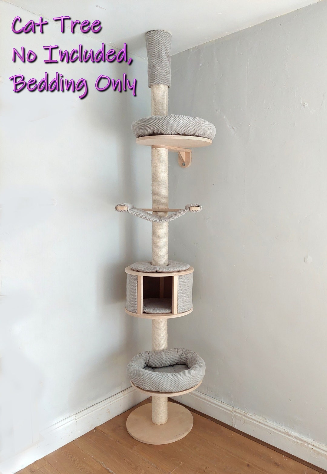 SILVER GREY Chenille Corduroy 6/7pc Cat Tree Bed Replacement - Etsy