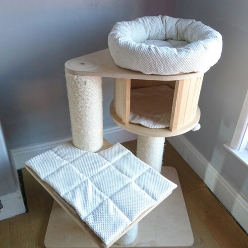 SILVER GREY Chenille Corduroy 5pc Cat Tree Bed Replacement Set - Etsy