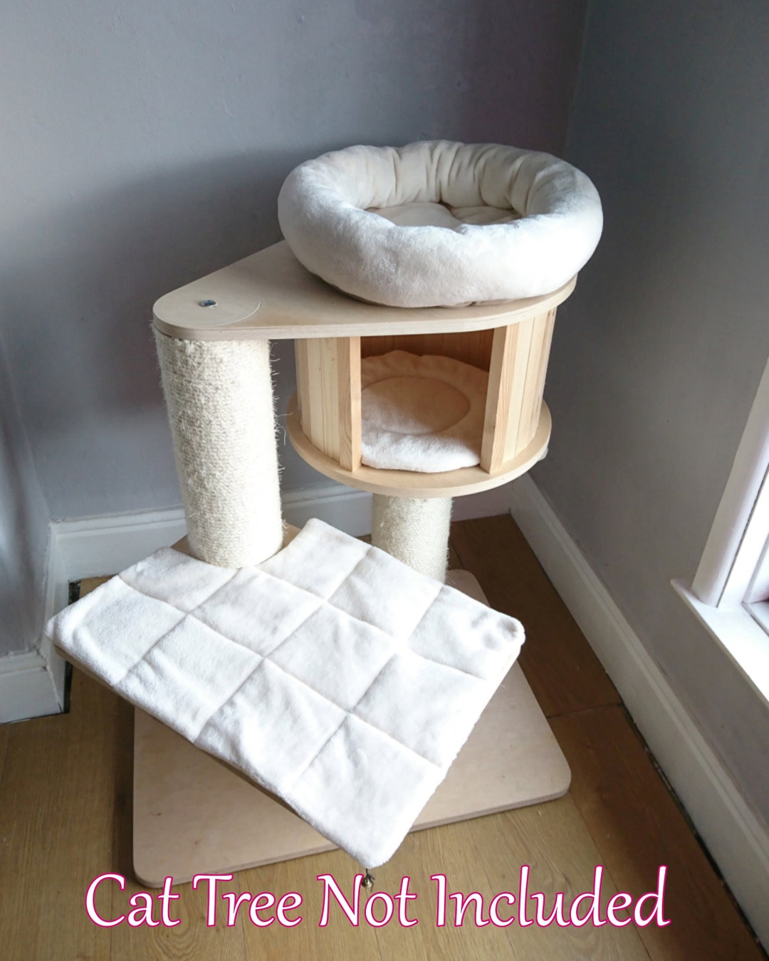 IVORY CREAM Cuddle Fleece 3pc Cat Tree Bed Replacement Set to - Etsy UK