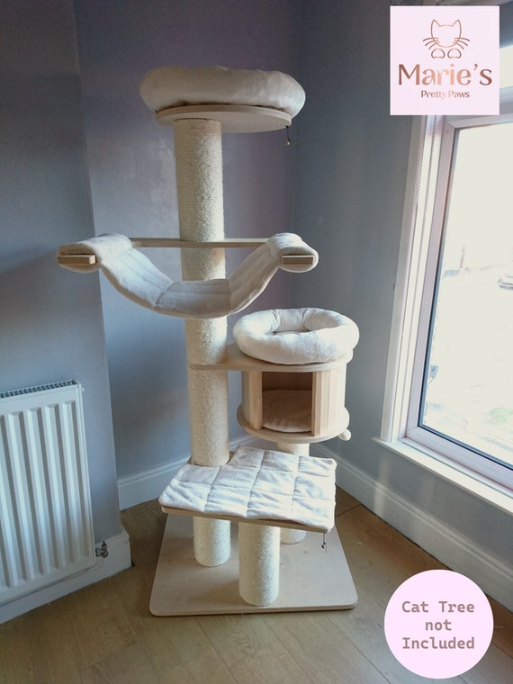 IVORY CREAM Cuddle Fleece 7-8pc Cat Tree Bed Replacement