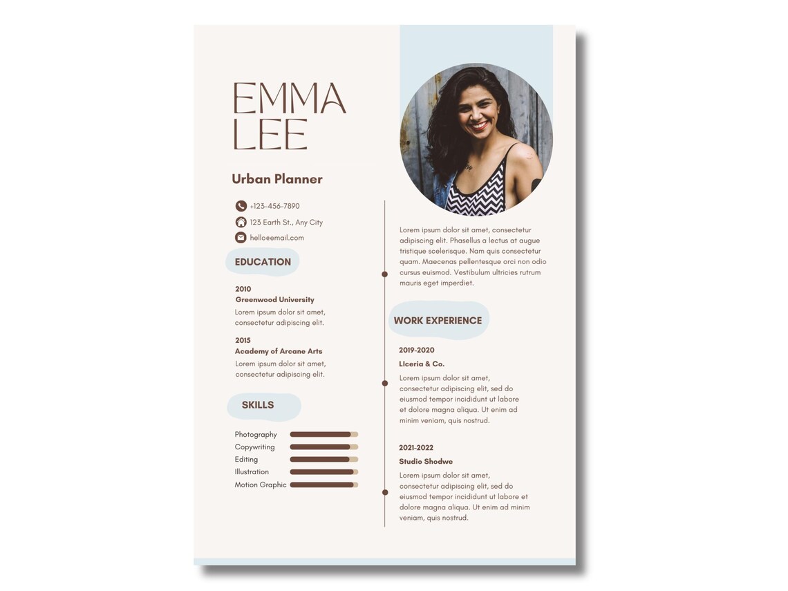 Canva Resume Template With Photo, Cv Template Canva, Minimalist Resume ...