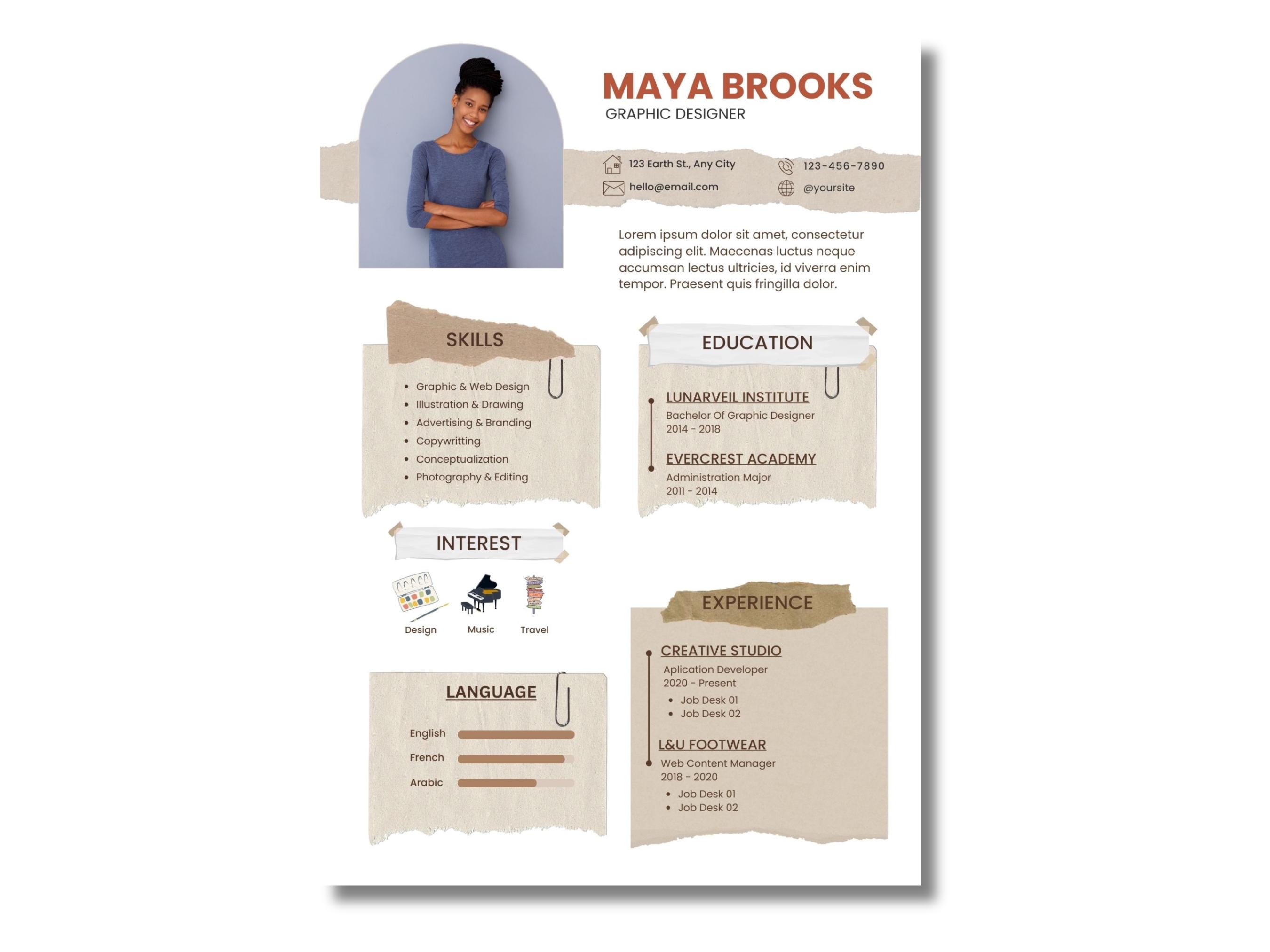 Creative Canva Resume Template | Fully Customizable CV | Instant ...