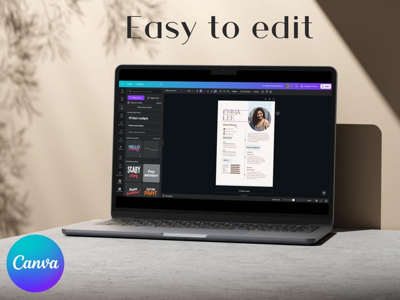 Canva Resume Template With Photo, Cv Template Canva, Minimalist Resume ...