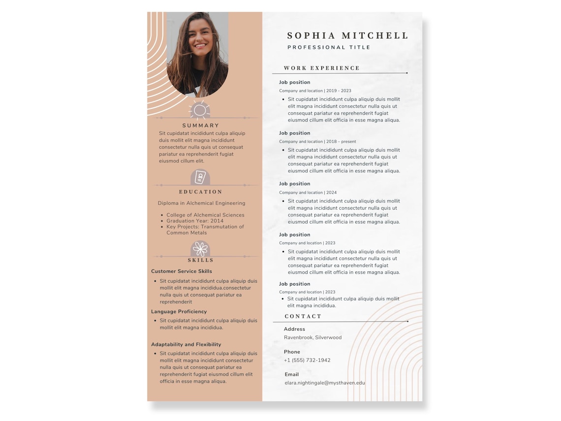 Editable CV Template for Canva | Professional Resume Design for Job ...