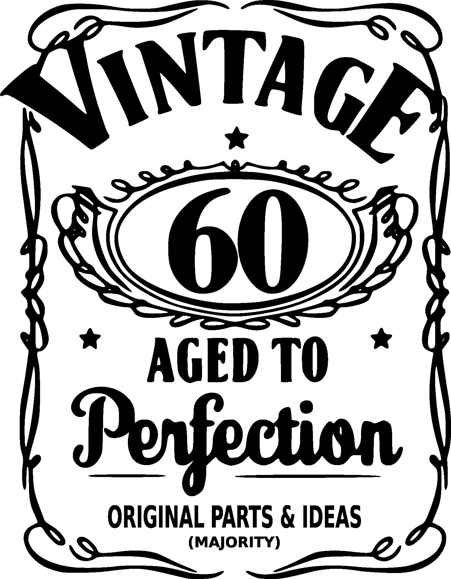 Vintage 60th Birthday Design Cut File Stencil Silhouette Cricut Svg Png ...