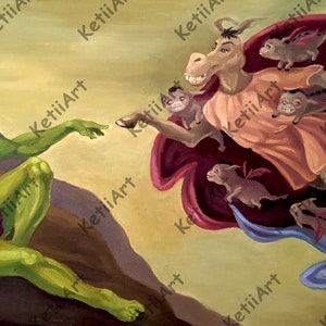 The Creation of Shrek (parody of the Creation of Adam) - Digital ...