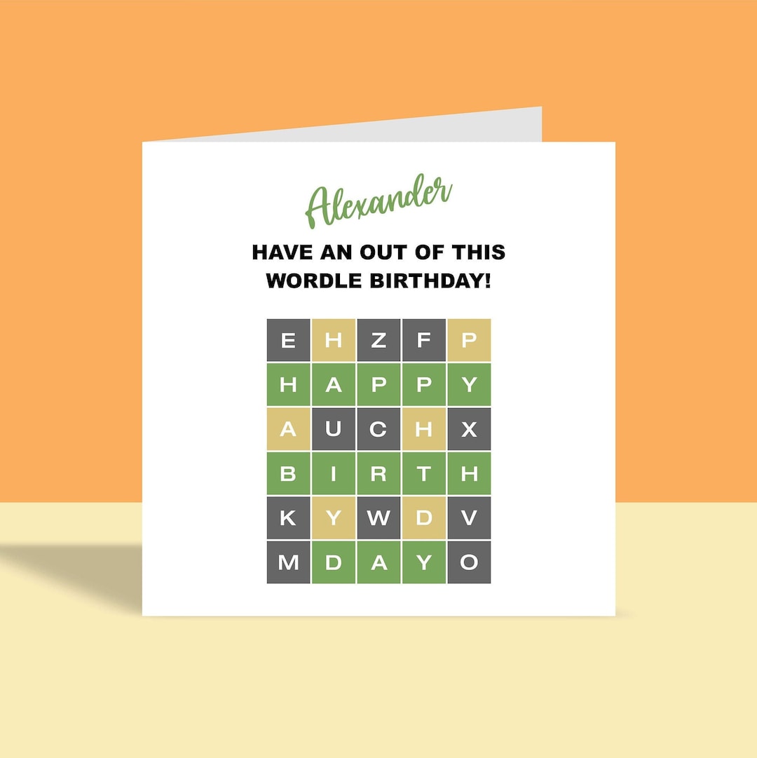 Personalised Wordle Card | Word Puzzle Card, Happy Birthday, Mothers ...