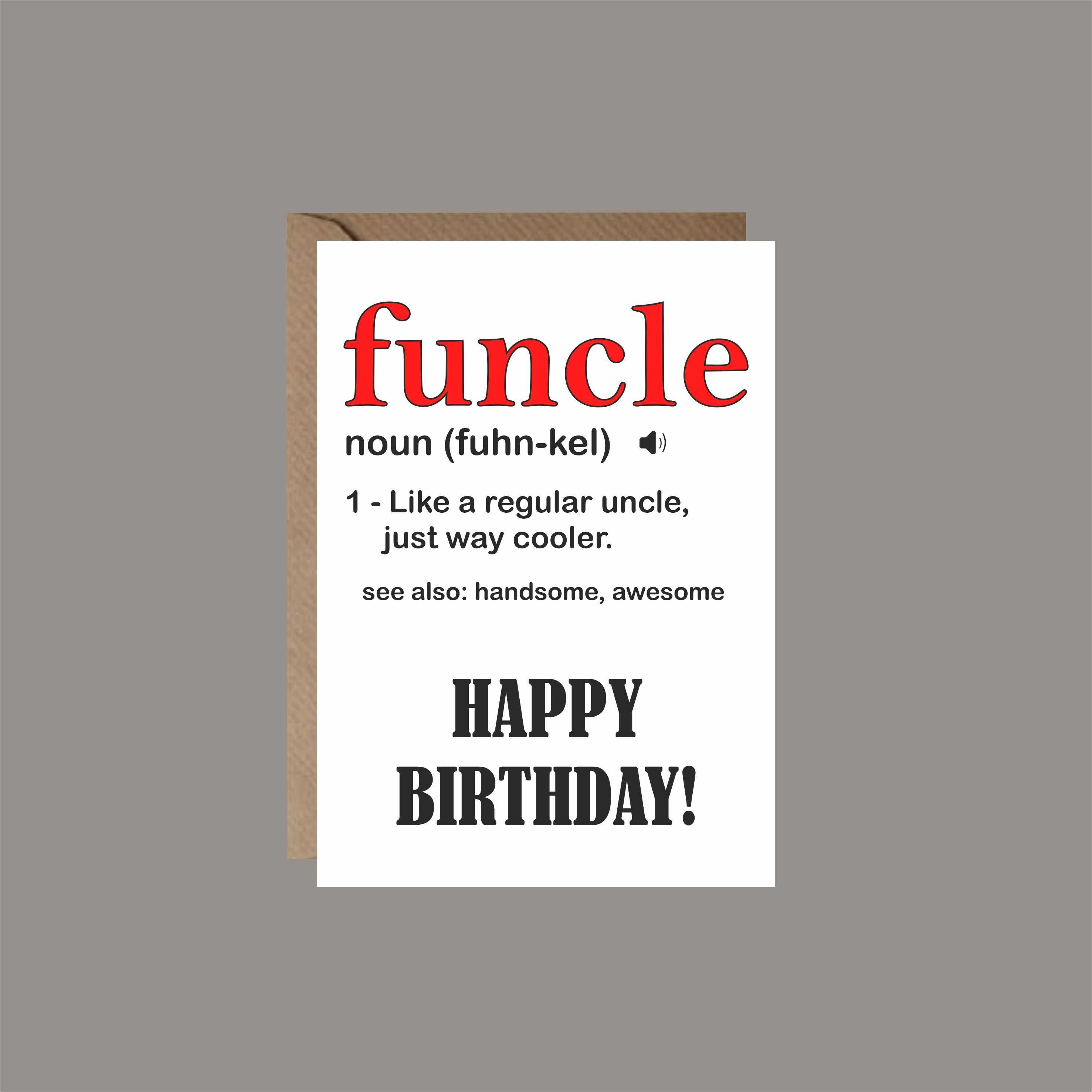 Funcle Greeting Card Birthday Card Funny Card For Him | Etsy