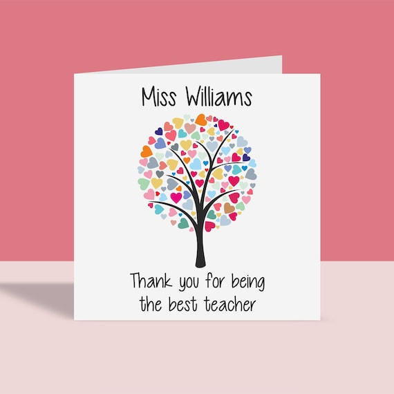 Thank You for Being the Best Teacher Personalised Card - Etsy