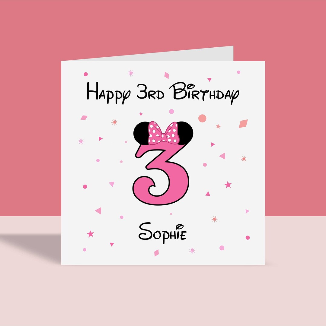 Personalised Age Minnie Mouse Girls Kids Childrens - Etsy
