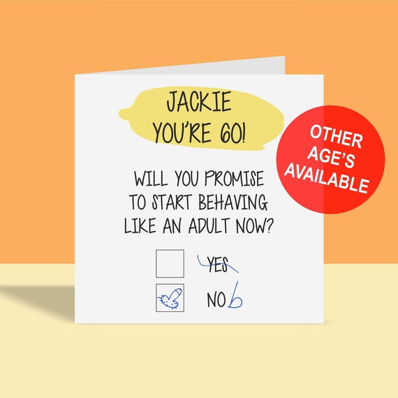 Start Behaving Like an Adult Personalised Age Birthday - Etsy