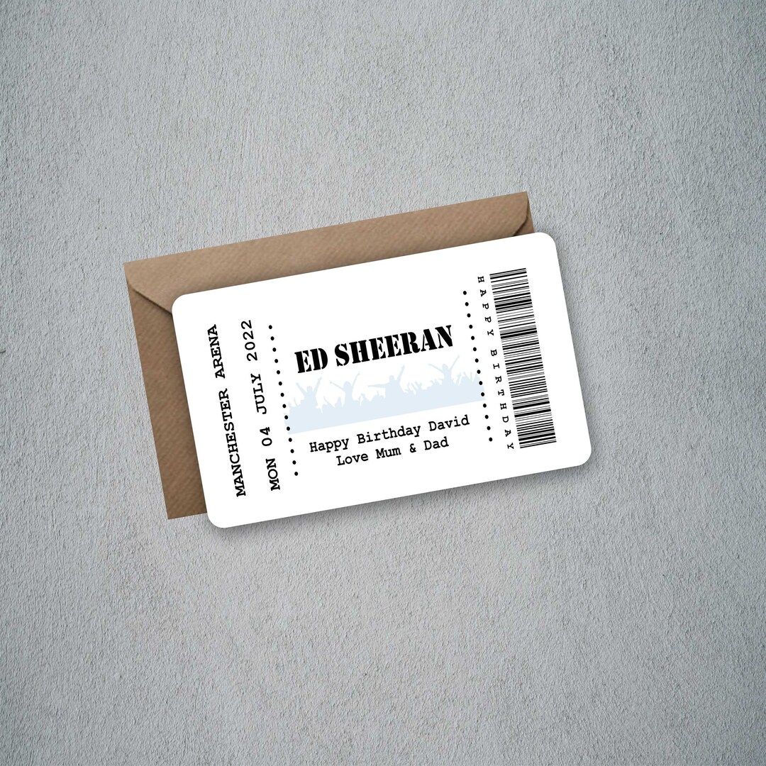 Personalised Custom | Concert/gig Ticket , Gift Card, - Etsy