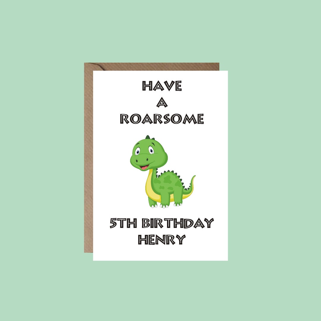 Dinosaur Roar-some - Personalised Birthday Card | Greetings Card, Happy ...