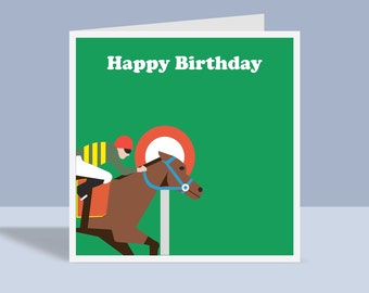 Horse Racing Birthday Card | Etsy UK