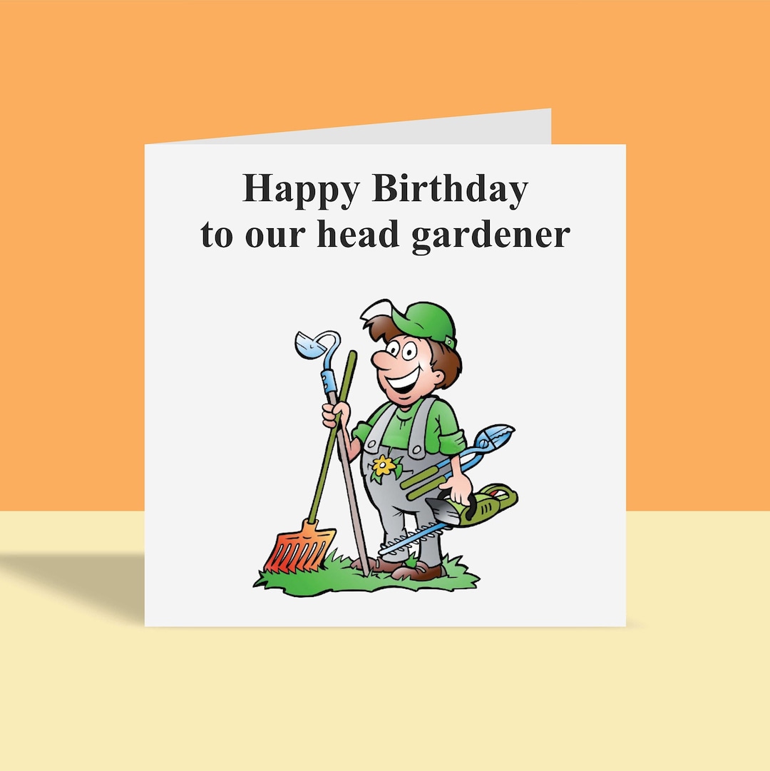 Head Gardener Birthday - Greeting Card | Cartoon Birthday Card, A6 - Etsy