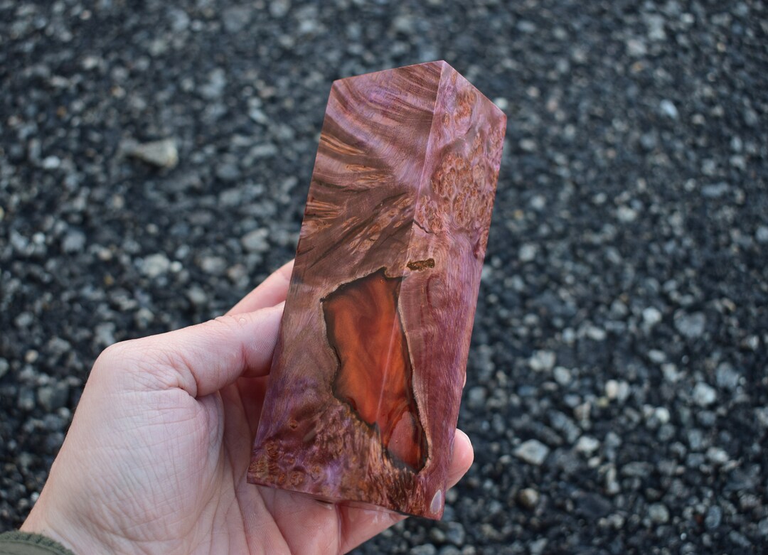Stabilized Figured Purple Dyed Alder Burl With Fiery Orange - Etsy