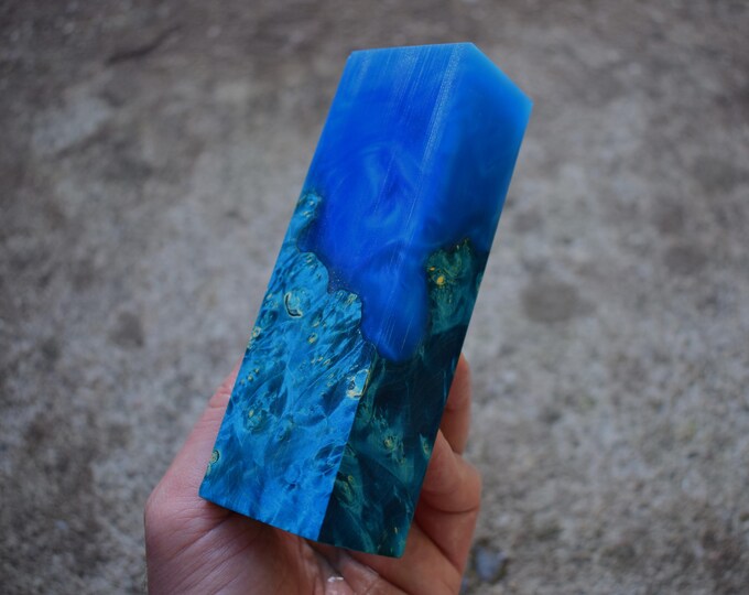 Stabilized Turquoise Blue Dyed Highly Figured Maple Burl With Blue ...