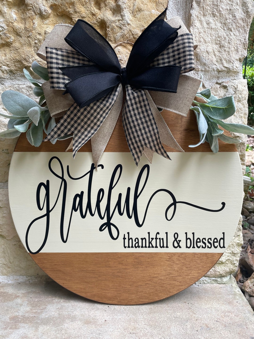 Grateful, Thankful & Blessed Door Hanger, Grateful Door Hanger ...