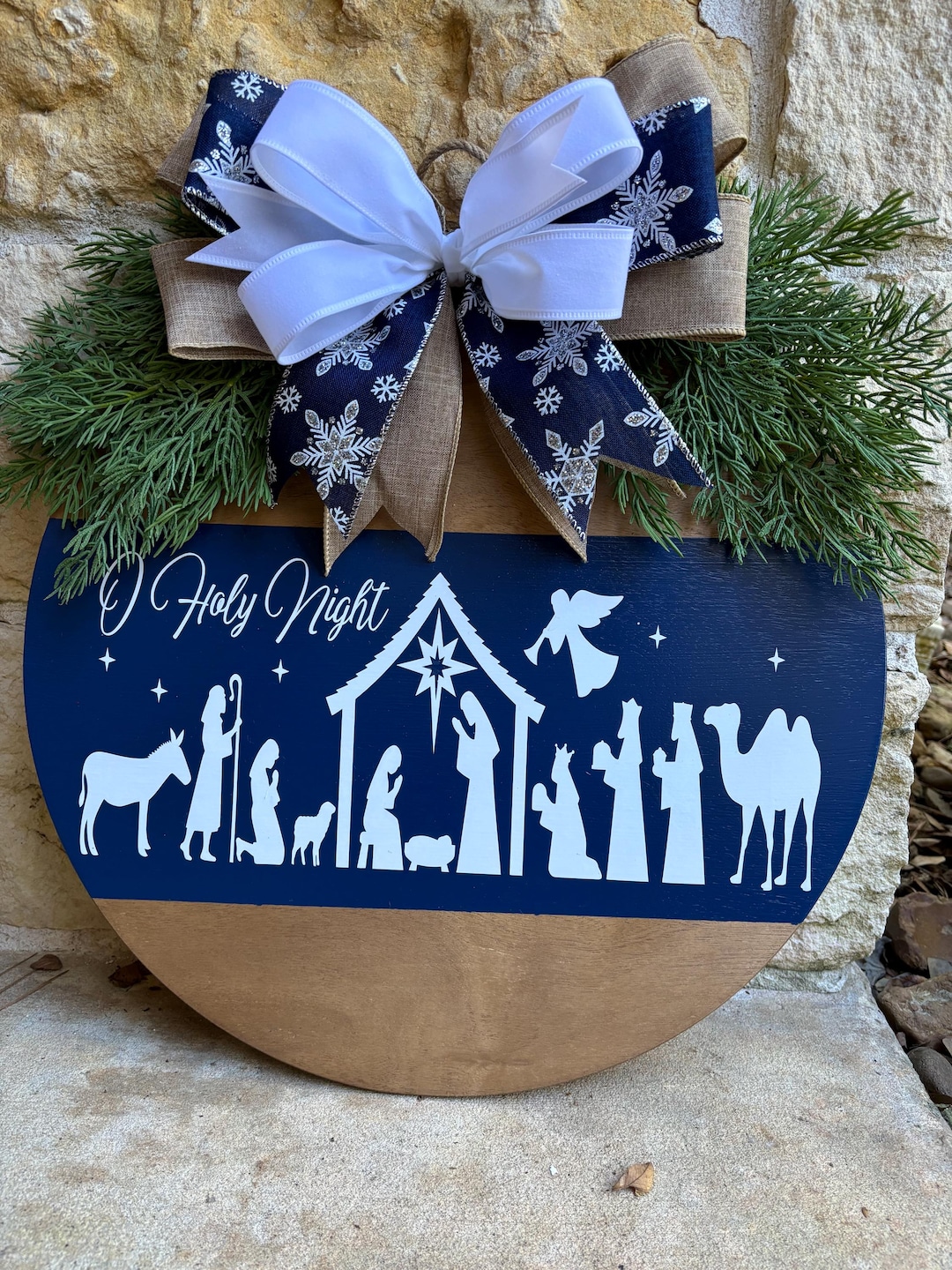 Oh Holy Night Door Hanger, Nativity Door Hanger, Nativity Christmas ...
