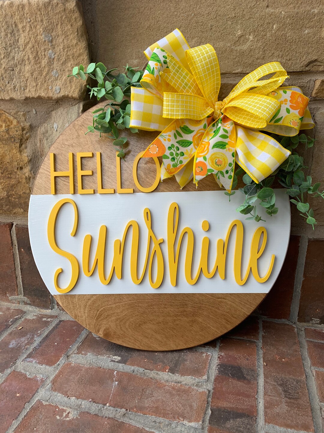 Hello Sunshine Door Hanger, Hello Sunshine Wreath, Raised Letter Door ...
