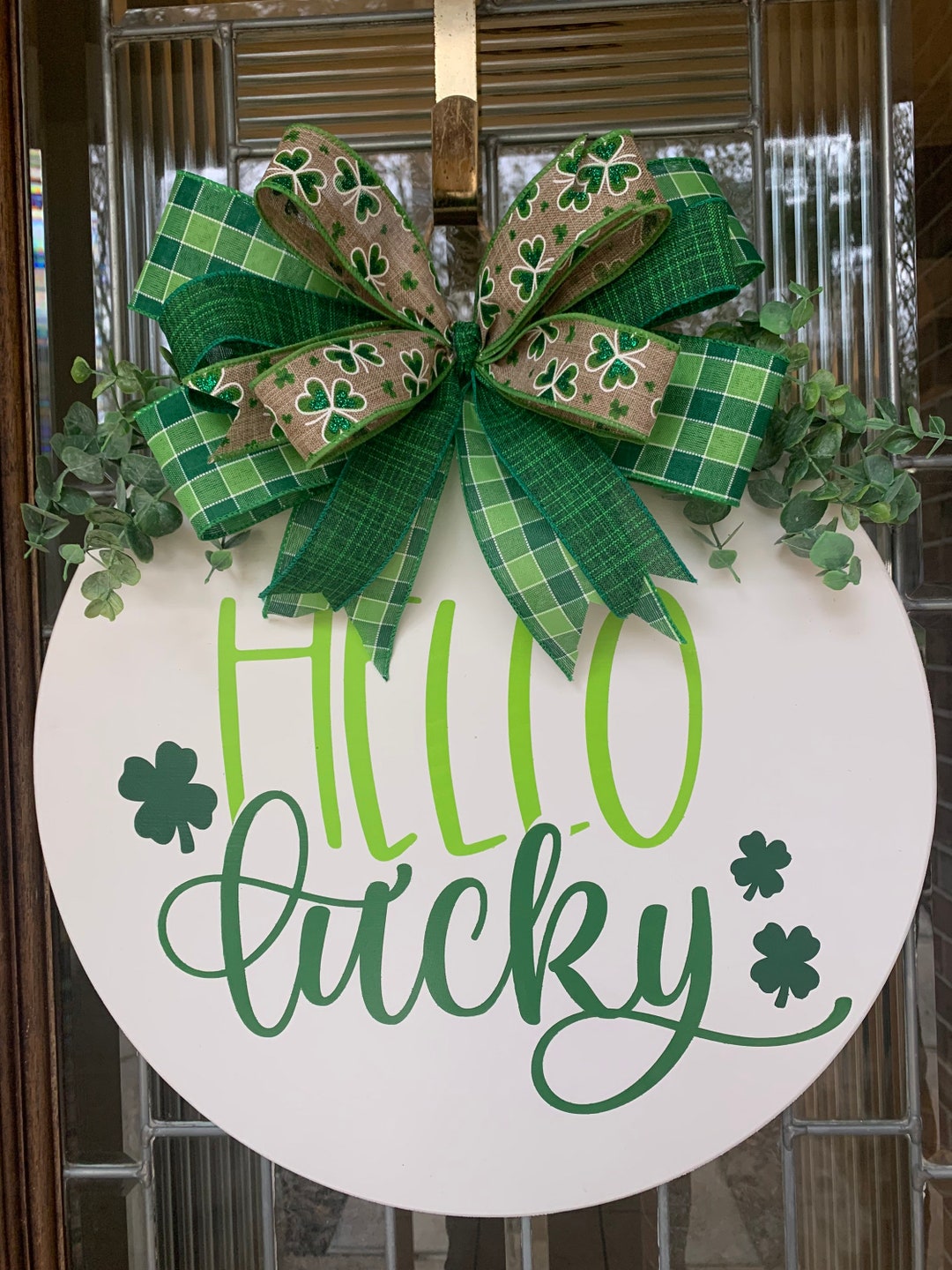 St. Patrick's Day Door Hanger, Hello Lucky Wreath, Hello Lucky Door ...