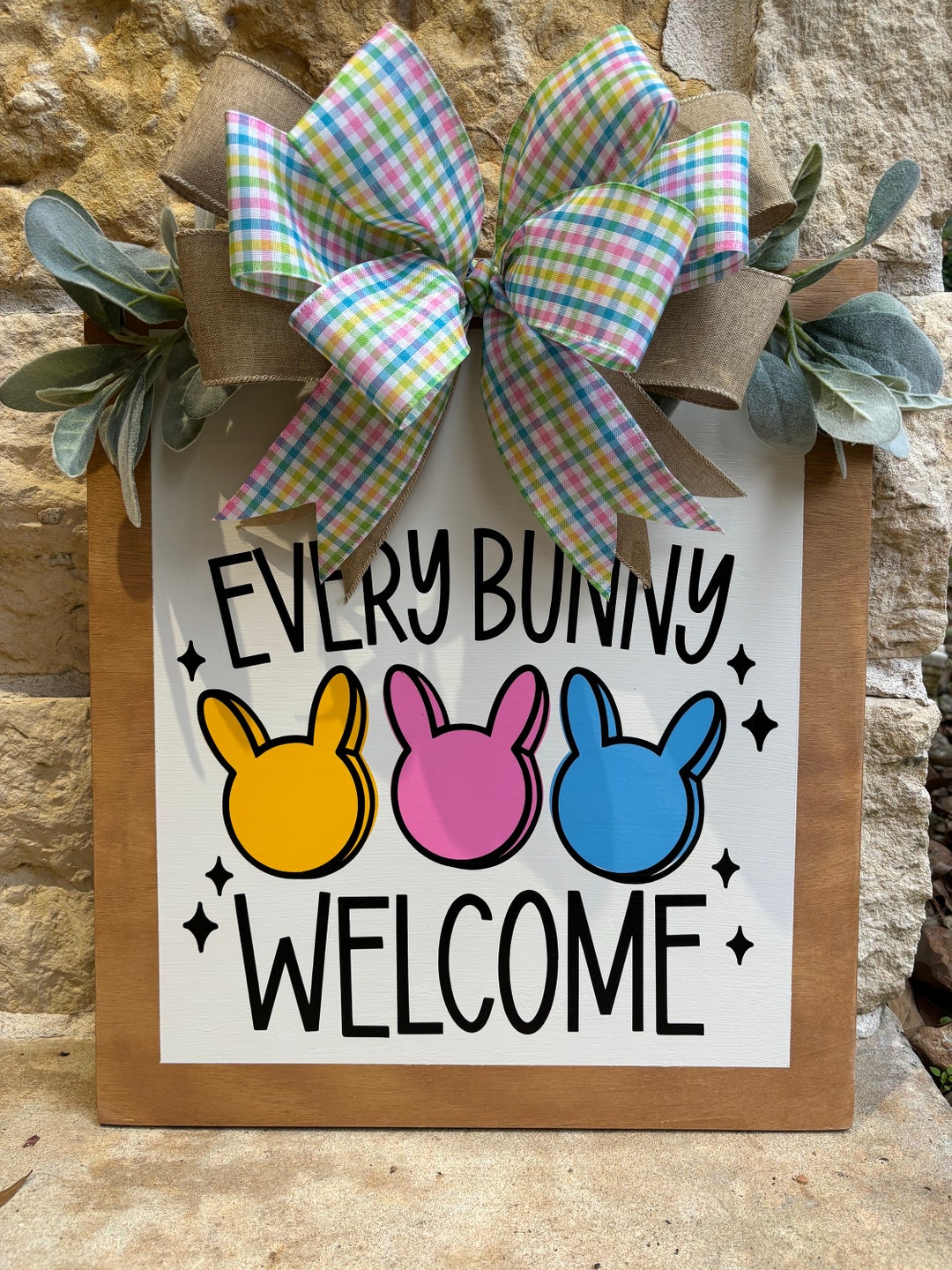 Easter Door Hanger, Every Bunny Welcome Door Hanger, Easter Wreath ...