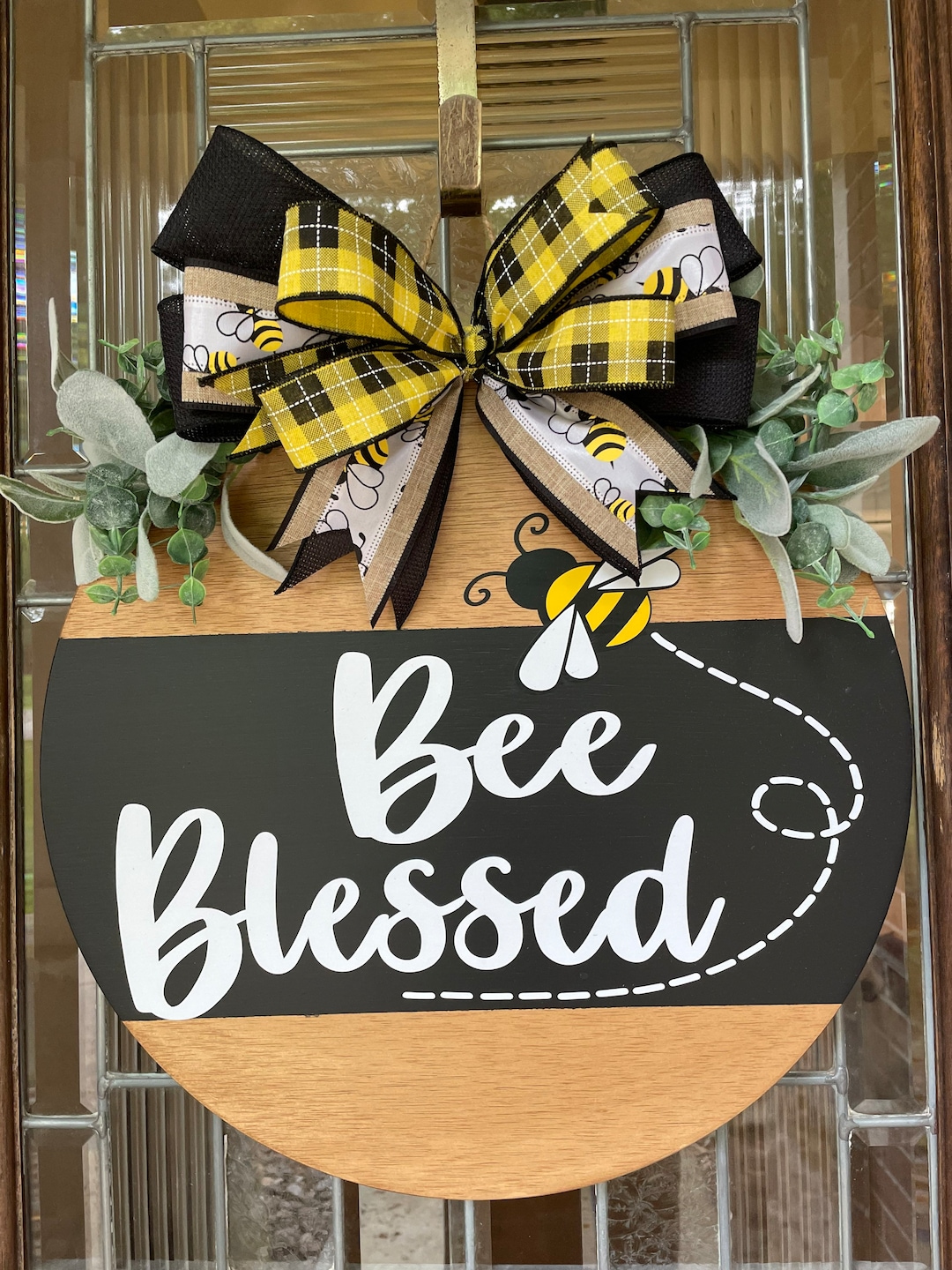 Bee Blessed Door Hanger, Bee Blessed Wreath, Bee Wreath, Bee Door ...