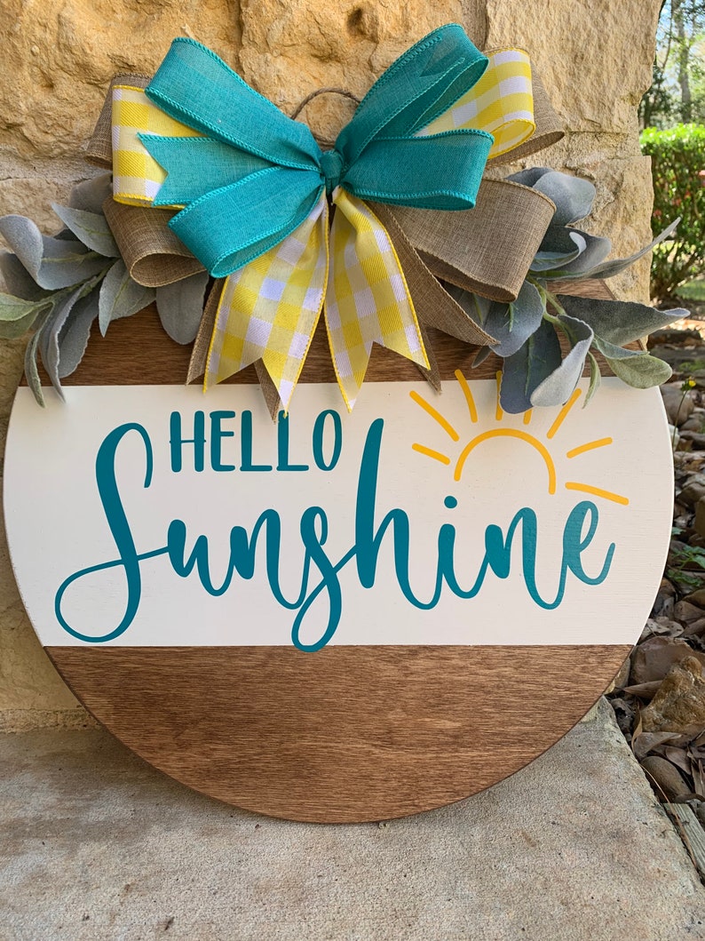 Spring Summer Door Hanger Spring Summerwreath Hello Sunshine Etsy