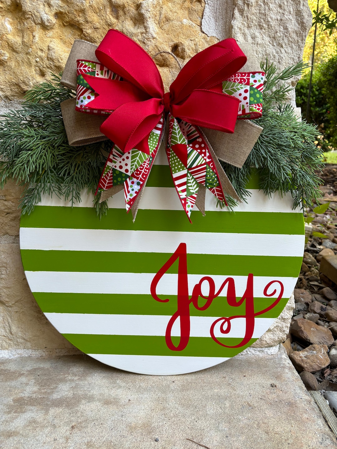 Christmas Door Hanger, Joy Door Hanger, Christmas Wreath, Joy Wreath ...