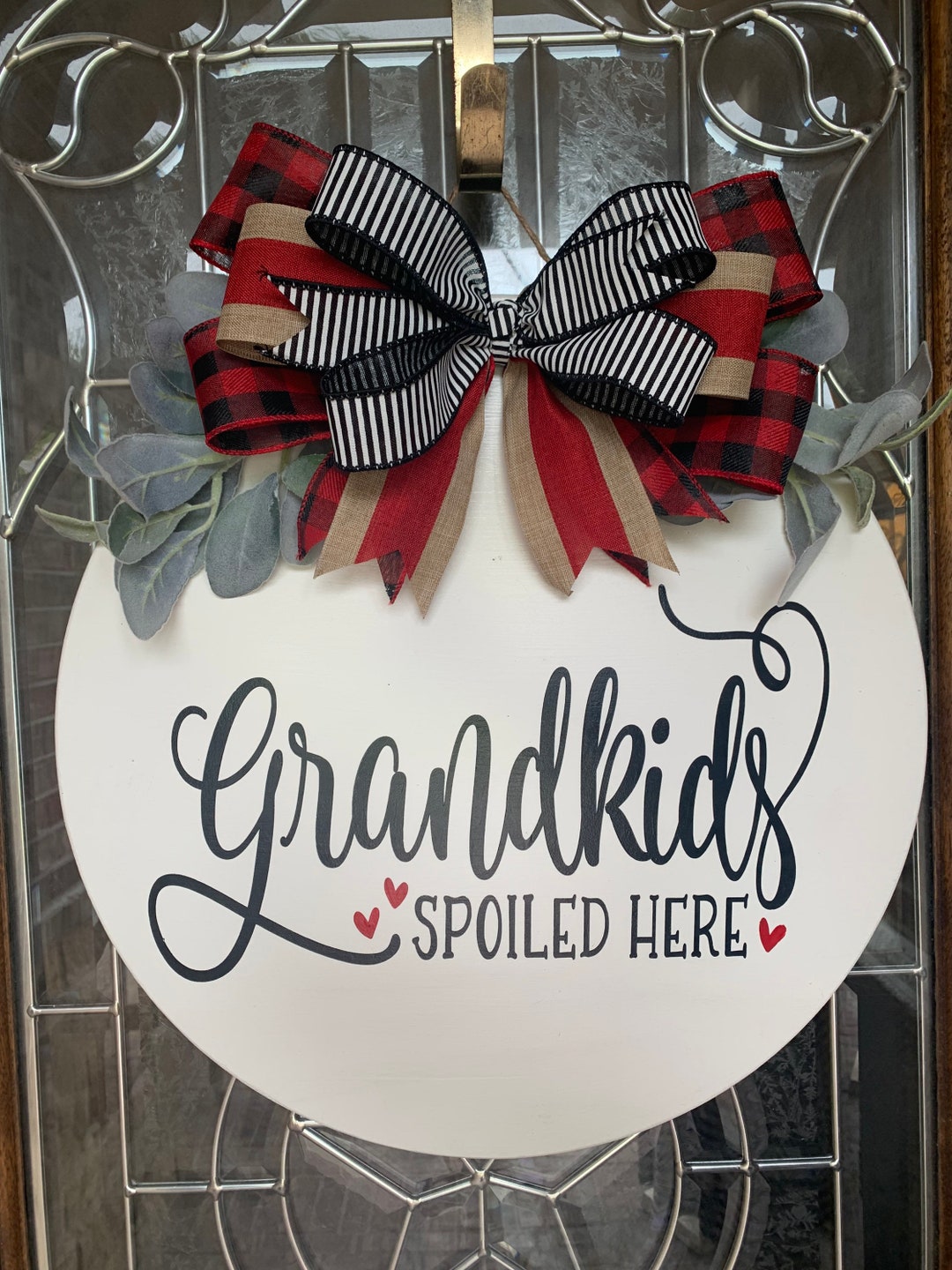 Grandkids Spoiled Here Door Hanger, Grandkids Spoiled Here Wreath, Fall ...