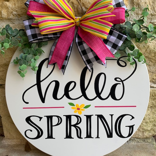 Hello Spring Door Hanger - Etsy
