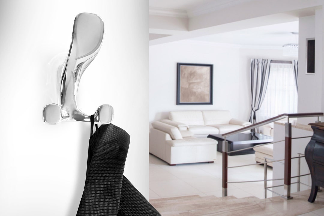 3 Piece Wall Hook Silver Coat Hook Wardrobe, Modern Hooks, Interiors ...