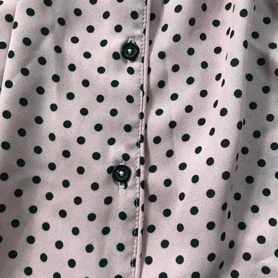 Vintage Pink & Black Polka Dot Button Down - Gem