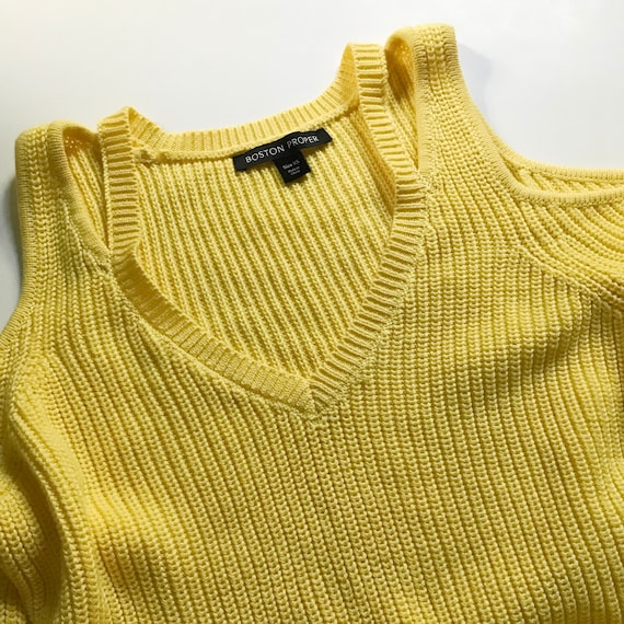 Boston Proper Buttercream Yellow 90s Cutout Chunky Sw… - Gem