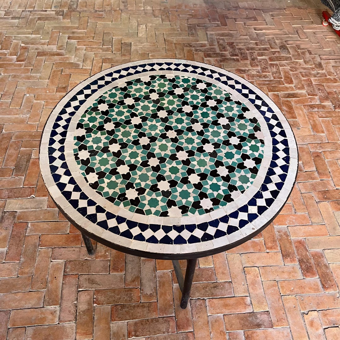 Handcrafted Moroccan Mosaic Table – Unique Outdoor/indoor Ceramic ...