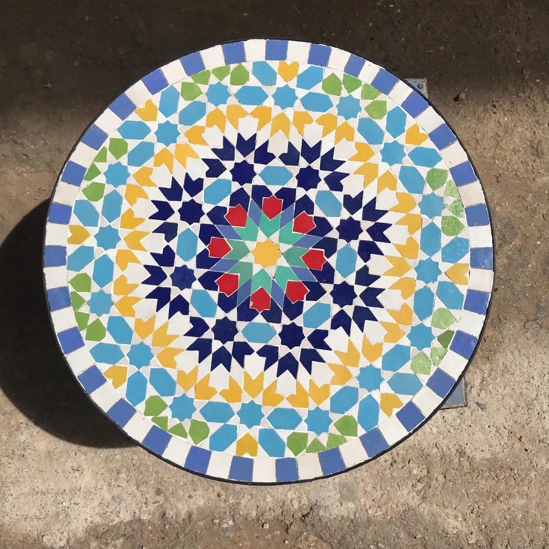 Moroccan Mosaic Table Tops – Authentic Zellige Tiles With Traditional ...