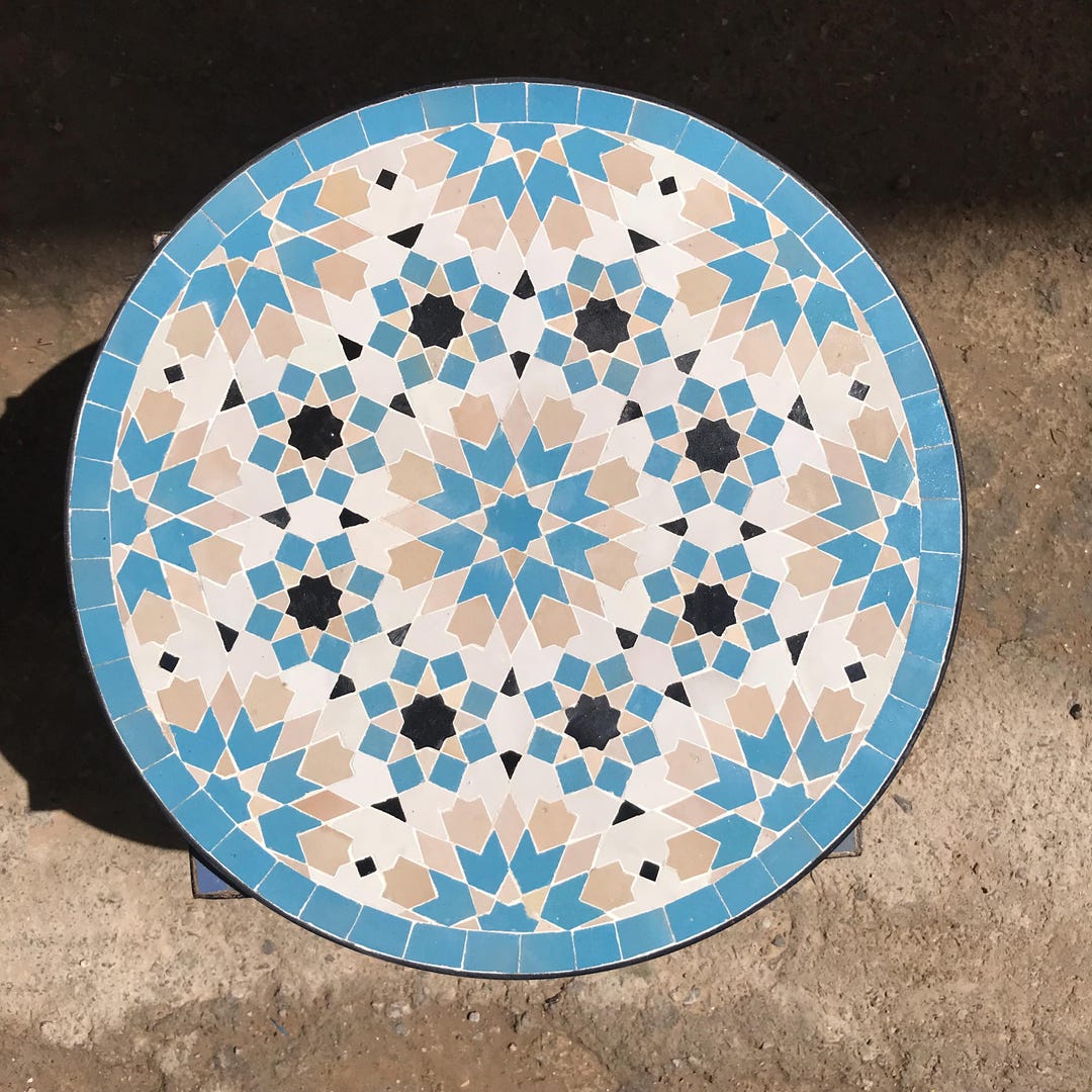 Handmade Moroccan Mosaic Table Tops – Authentic Zellige Tiles With ...