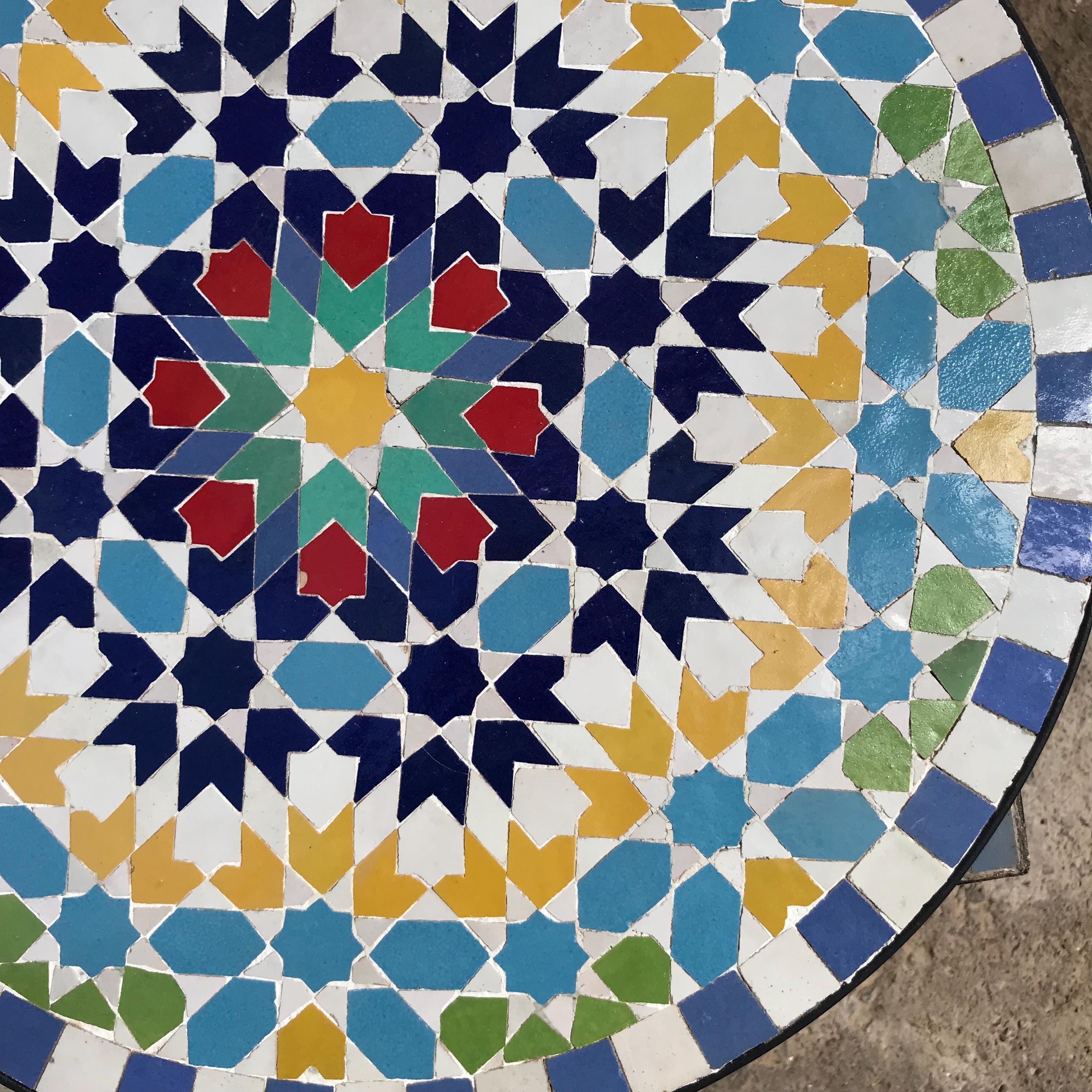Moroccan Mosaic Table Tops – Authentic Zellige Tiles With Traditional ...